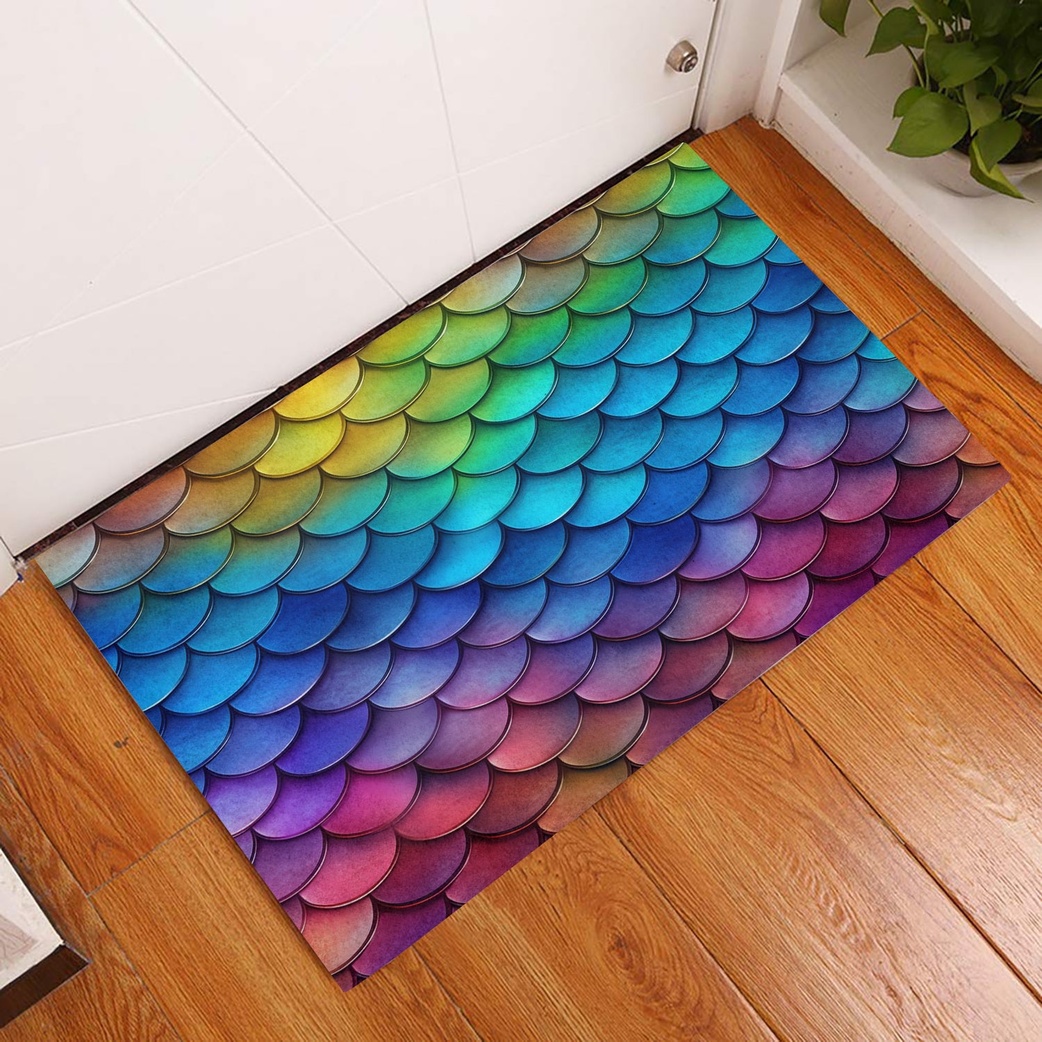 Mermaid Scale Doormat for Home Decor - Unique Entryway Rug - AnimeBape