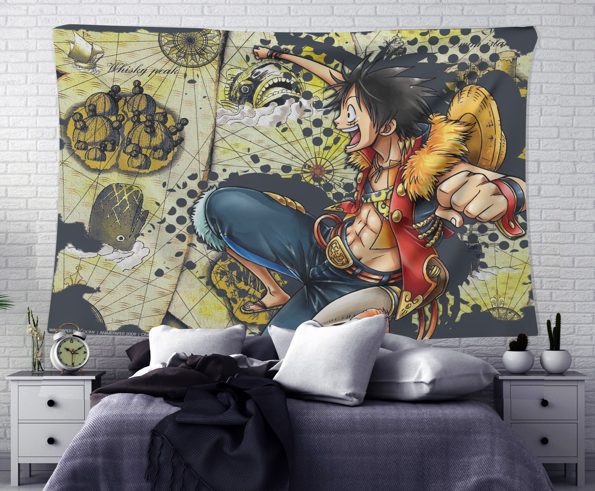 One Piece Monkey D. Luffy Tapestry Wall Art Room Decor - AnimeBape