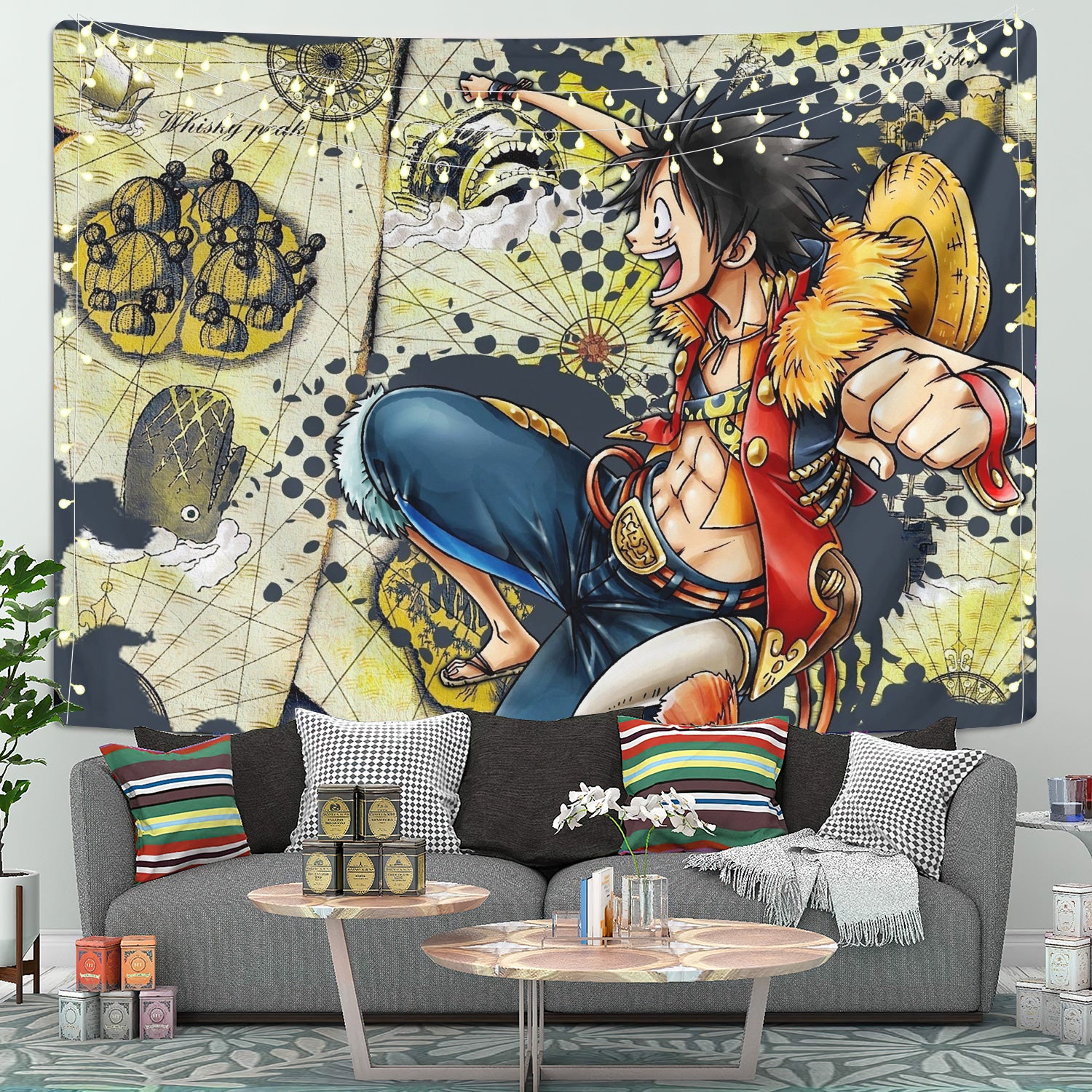One Piece Monkey D. Luffy Tapestry Wall Art Room Decor - AnimeBape