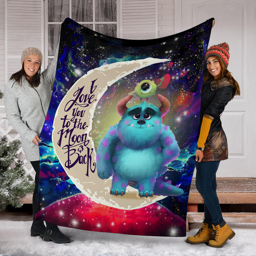 Sully and Mike Monster Inc Galaxy Blanket - Love You to the Moon ...