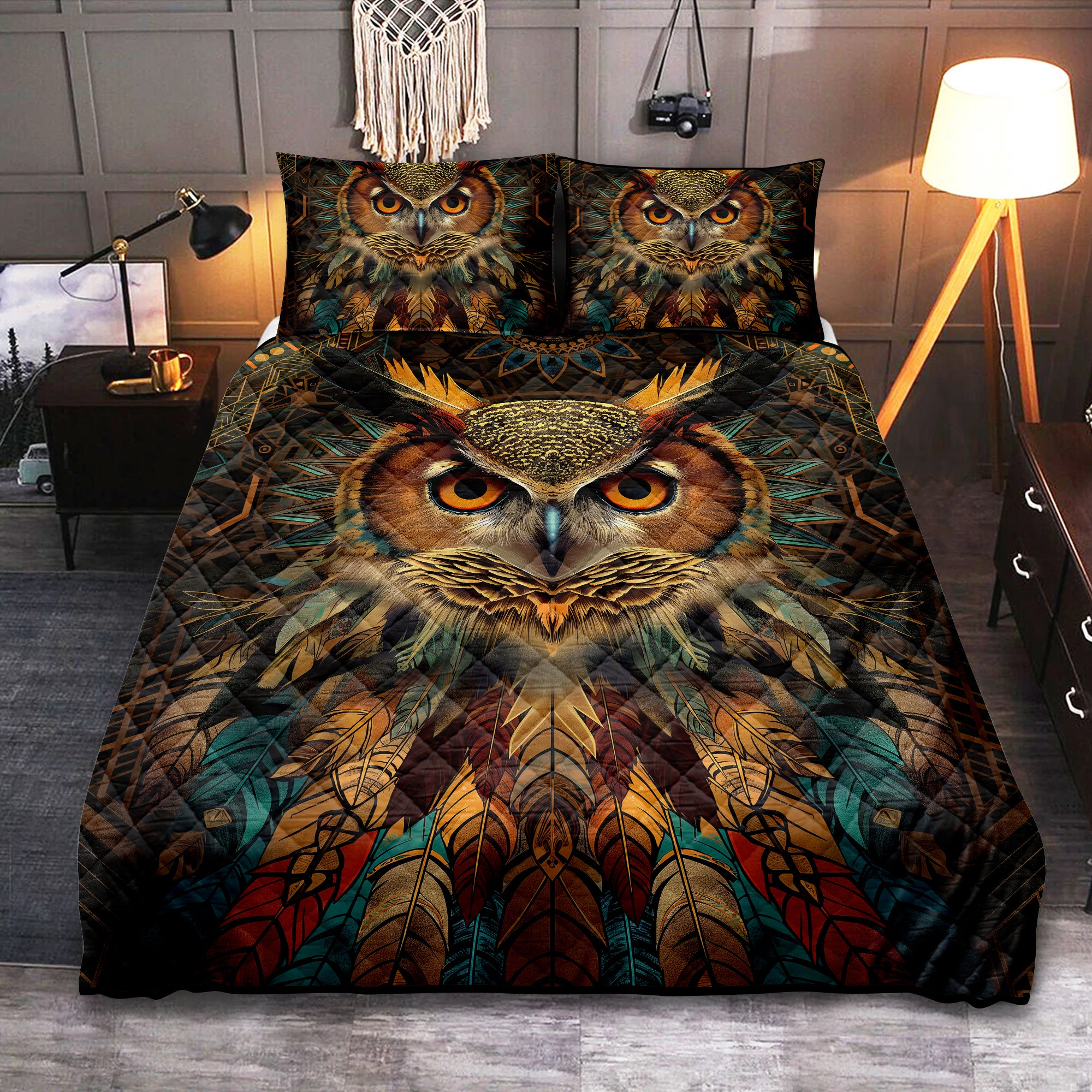 Owl Quilt Bed Sets - Native American Inspired Design for Home Decor ...