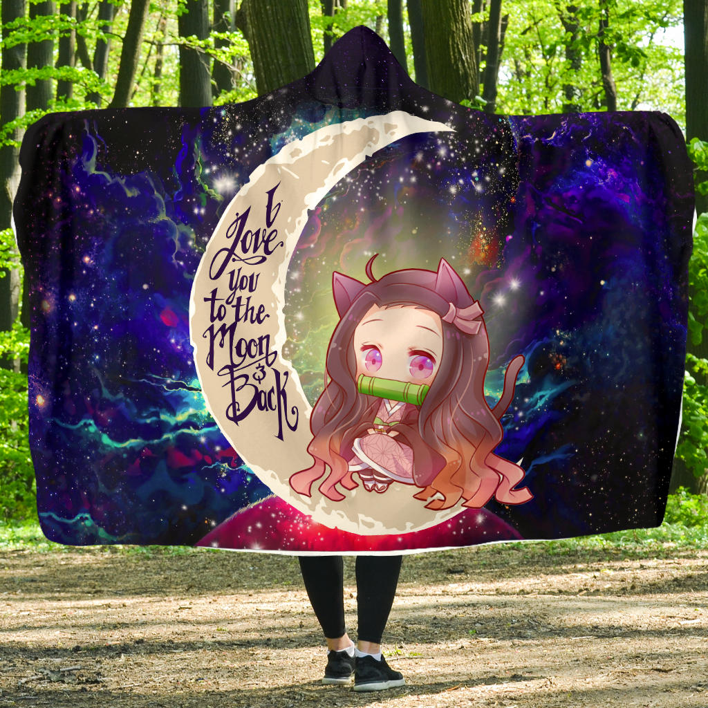 Nezuko Demon Slayer Galaxy Hooded Blanket - Love You To The Moon ...