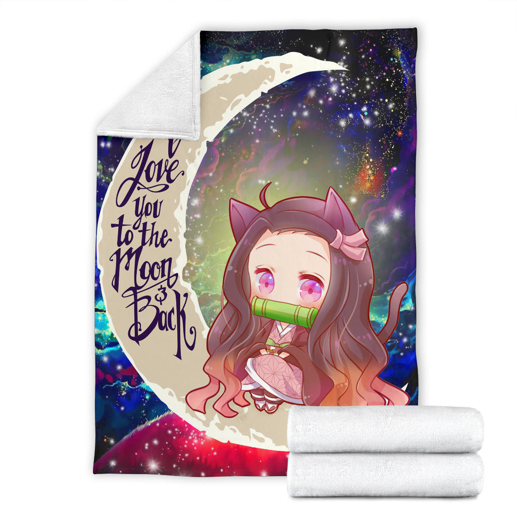 Nezuko Demon Slayer Galaxy Blanket - Love You To The Moon Design ...