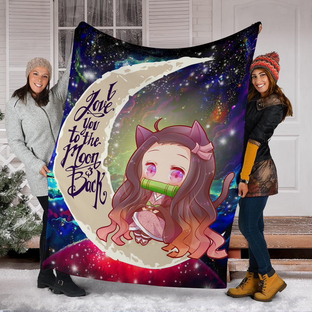Nezuko Demon Slayer Galaxy Blanket - Love You To The Moon Design ...