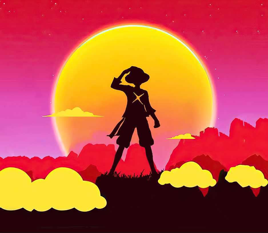Anime One Piece Luffy Sunset Wall Hanging Tapestry Room Decor - AnimeBape