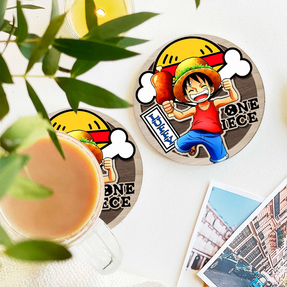 Monkey D Luffy One Piece Drink Coasters - AnimeBape