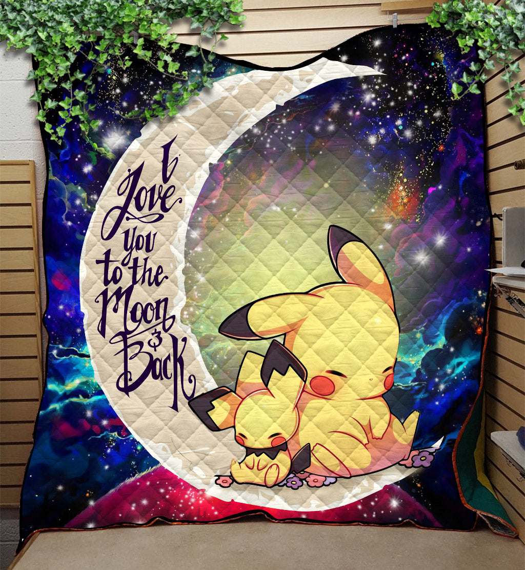 Pikachu Galaxy Quilt Blanket - Pokemon Sleep Love You to the Moon ...