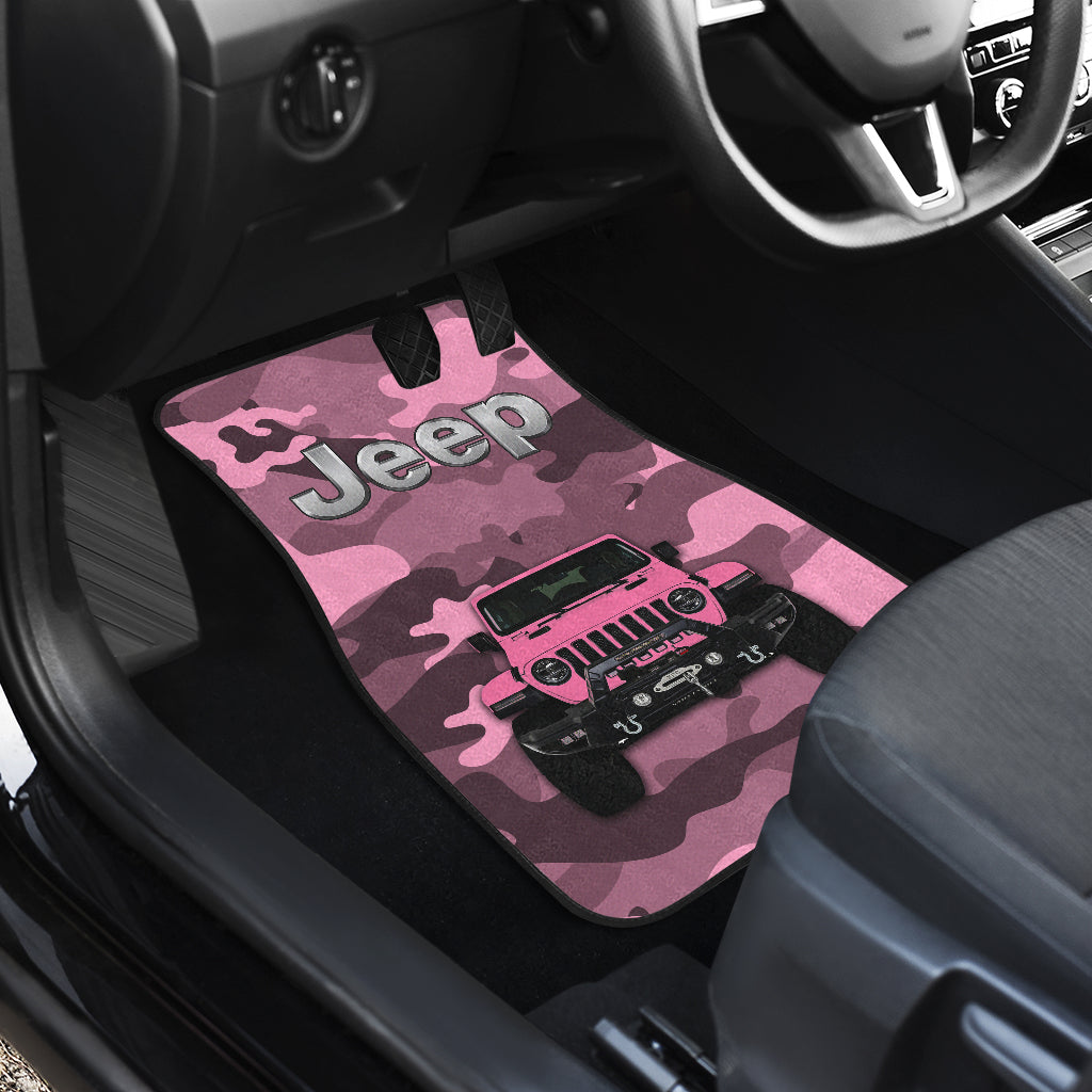 Pink Camouflage Car Floor Mats for Jeep - Car Accessories - AnimeBape