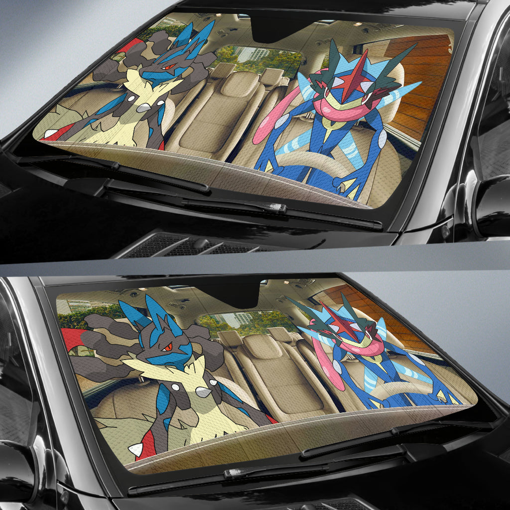 Pokemon Mega Lucario Greninja Sunshades for Cars - Satoshi Design ...