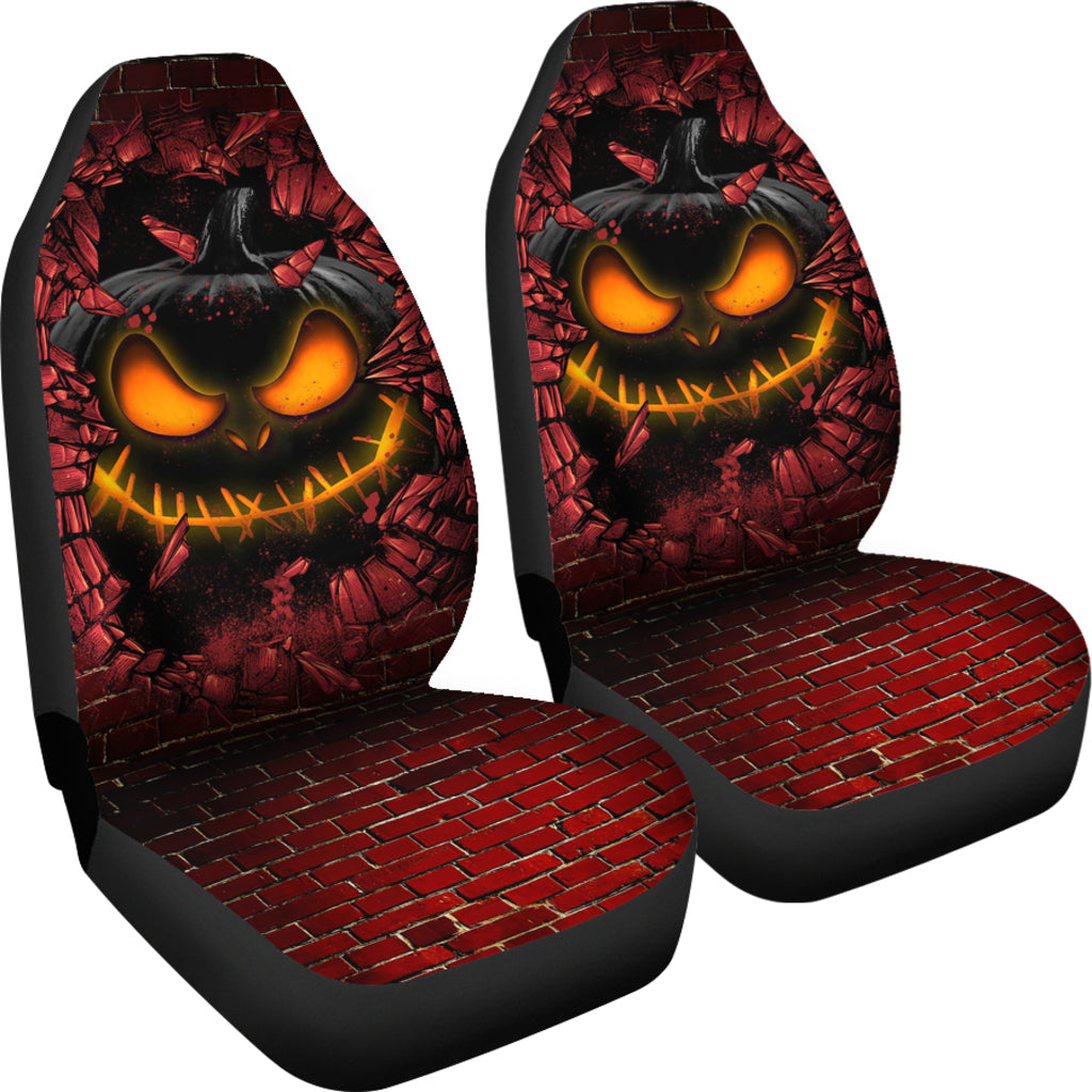Pumpkin Halloween Car Seat Covers for Break Wall Decor - AnimeBape