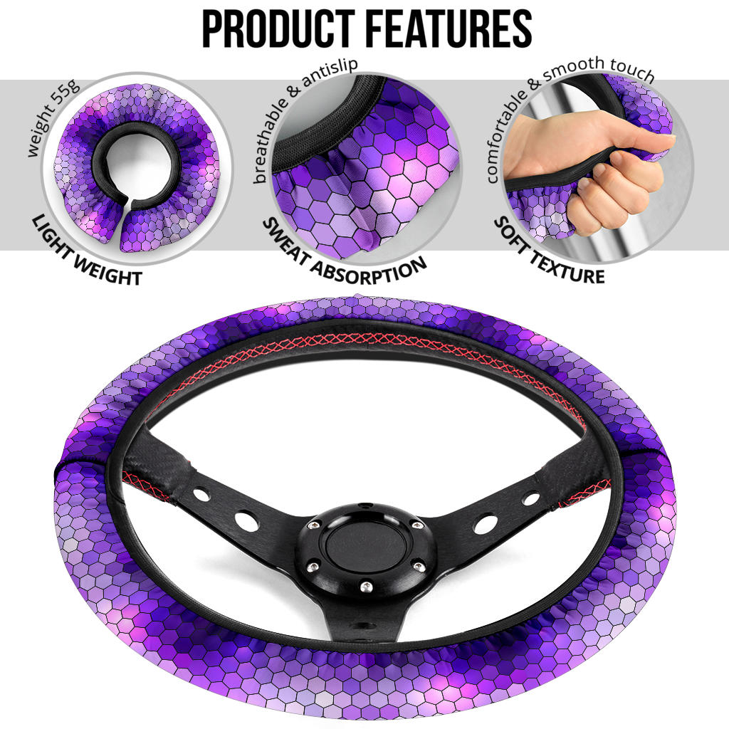 Premium Purple Snake Style Steering Wheel Cover for Car - AnimeBape