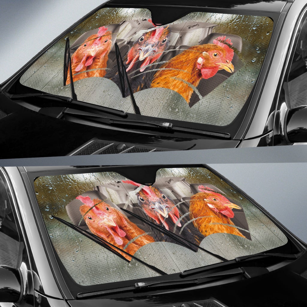 Chickens Auto Sunshades for Rainy Driving - Car Window Covers - AnimeBape