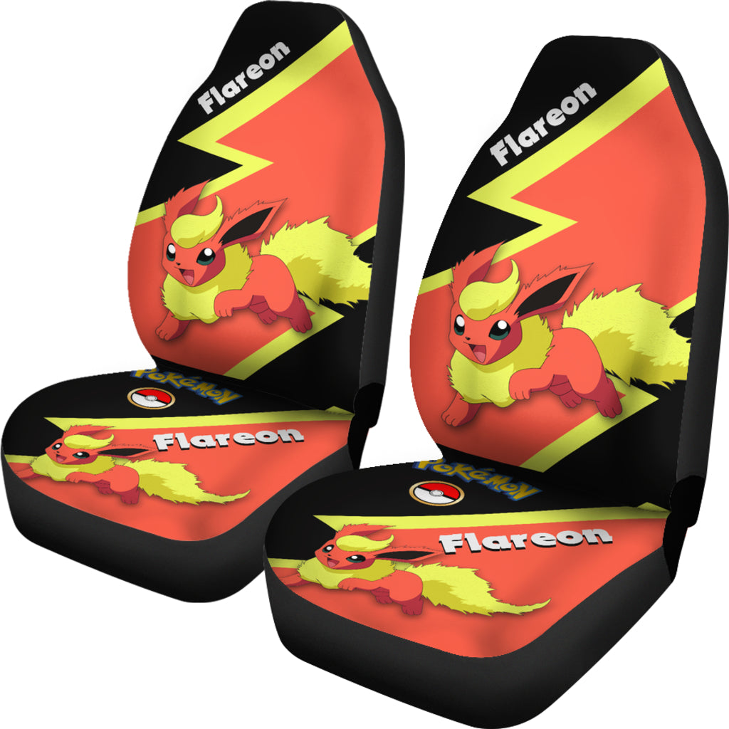 Red Flareon Pokemon Custom Car Seat Covers Decor Protectors - AnimeBape