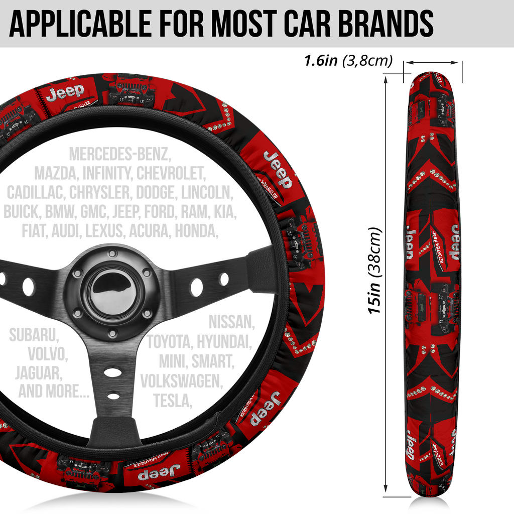 Red Jeep Steering Wheel Cover for Cars - Stylish Interior Accessory ...