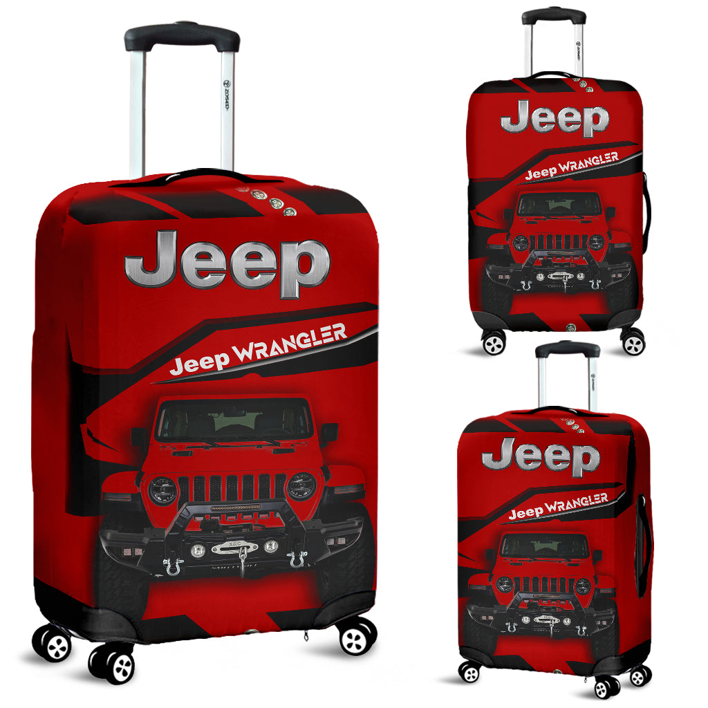 Red Jeep Suitcase Protector Luggage Cover for Travel - AnimeBape