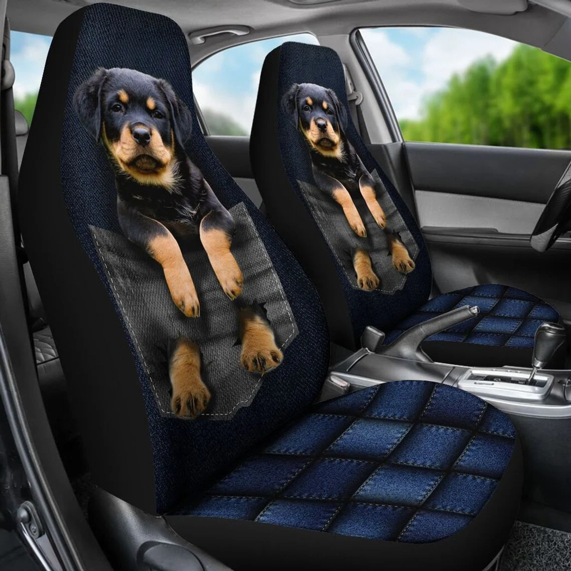 Funny Custom Rottweiler Car Seat Covers for Dog Lovers - AnimeBape