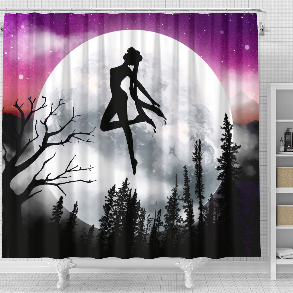 Sailor Moon Shower Curtain - Night Scene Bathroom Decor - AnimeBape