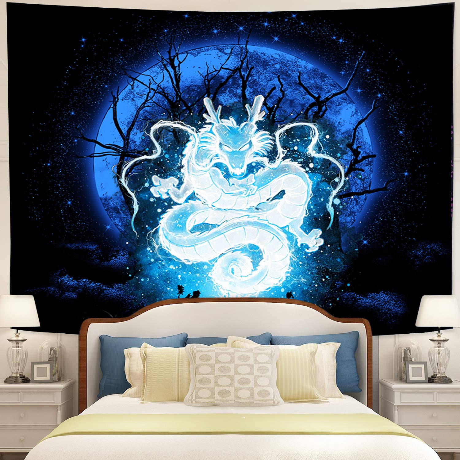 Dragon Ball Shenron Moonlight Tapestry for Room Decor - AnimeBape