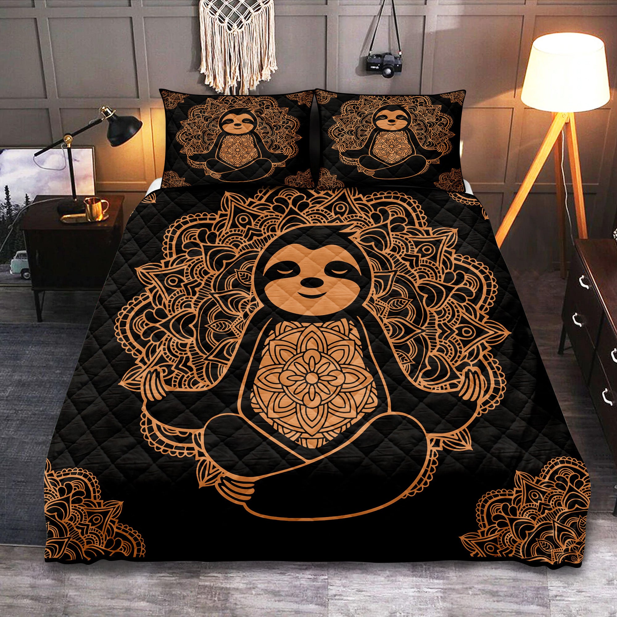 Sloth Mandala Bedding Sets for Yoga and Relaxation - AnimeBape