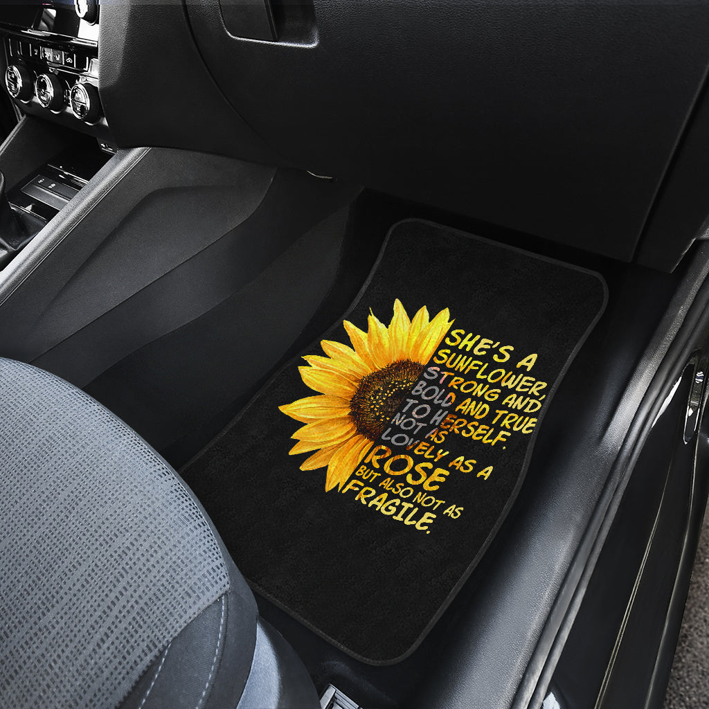 Sunflower Car Mats Set of 4 Shes A Sunflower Front and Back AnimeBape
