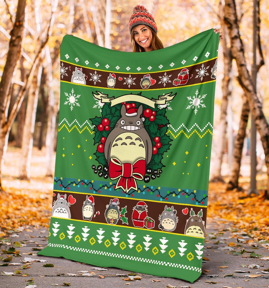Totoro Green Christmas Blanket - Perfect Holiday Gift Idea - AnimeBape
