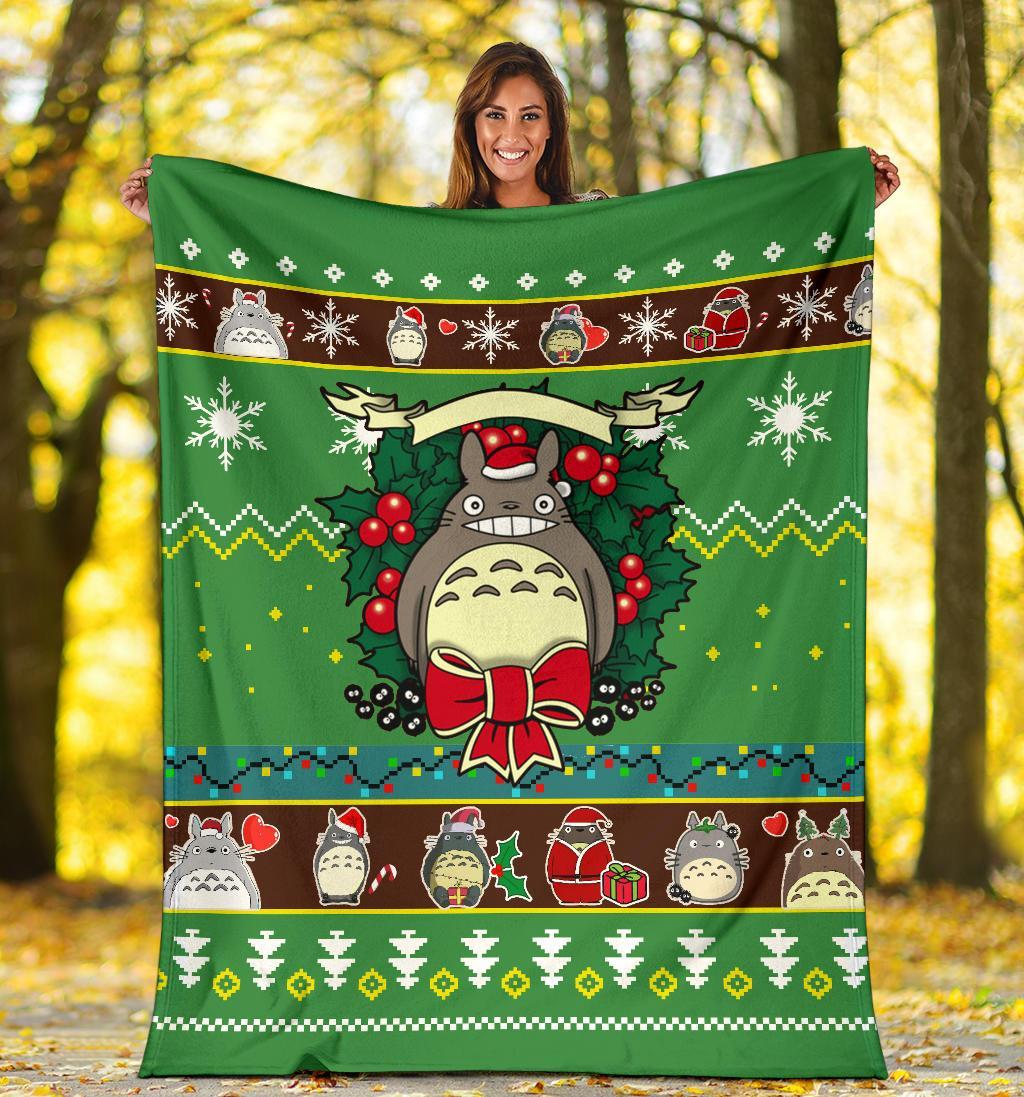 Totoro Green Christmas Blanket - Perfect Holiday Gift Idea - AnimeBape