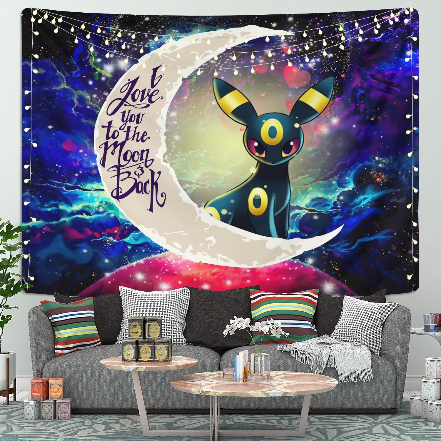 Umbreon Eevee Evolution Galaxy Tapestry Room Decor Love You To The ...