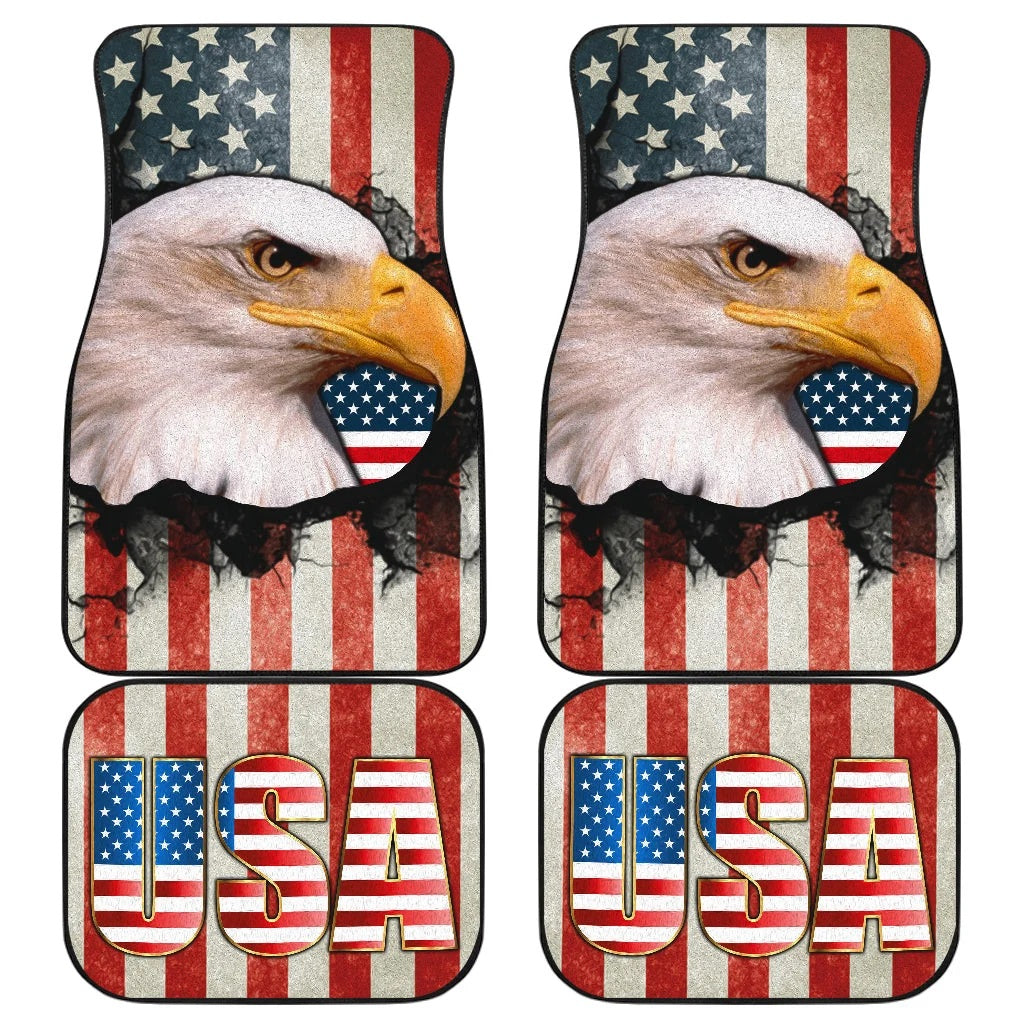 Bald Eagle US Flag Car Floor Mats for Independence Day Accessories ...
