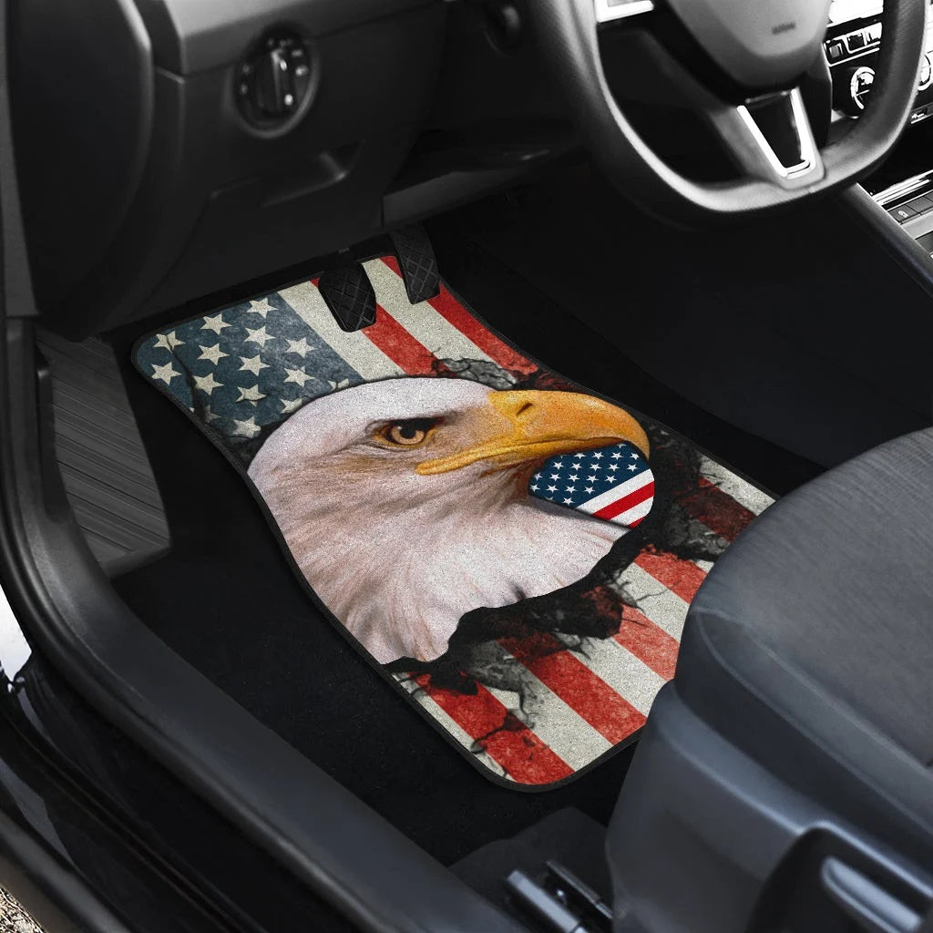 Bald Eagle US Flag Car Floor Mats for Independence Day Accessories ...
