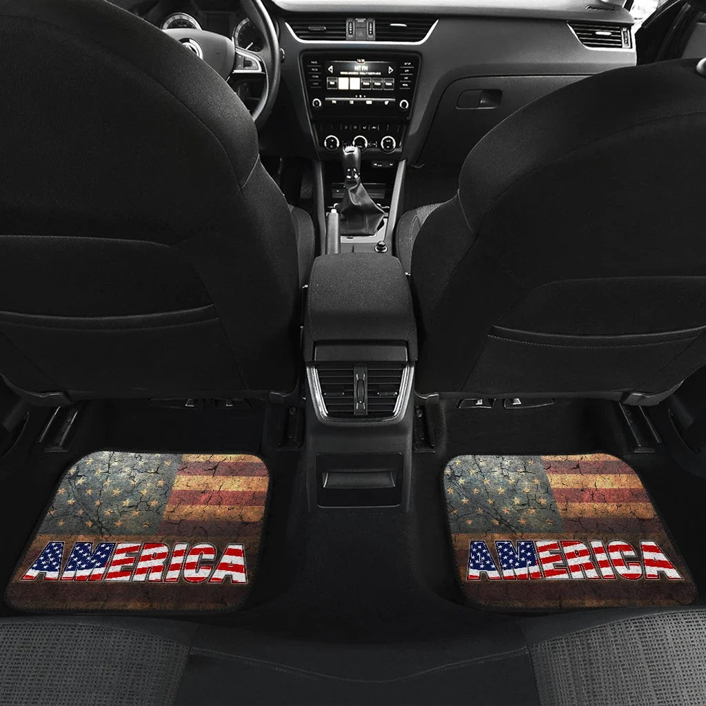 Bald Eagle US Flag Car Floor Mats for Independence Day Decorations AnimeBape