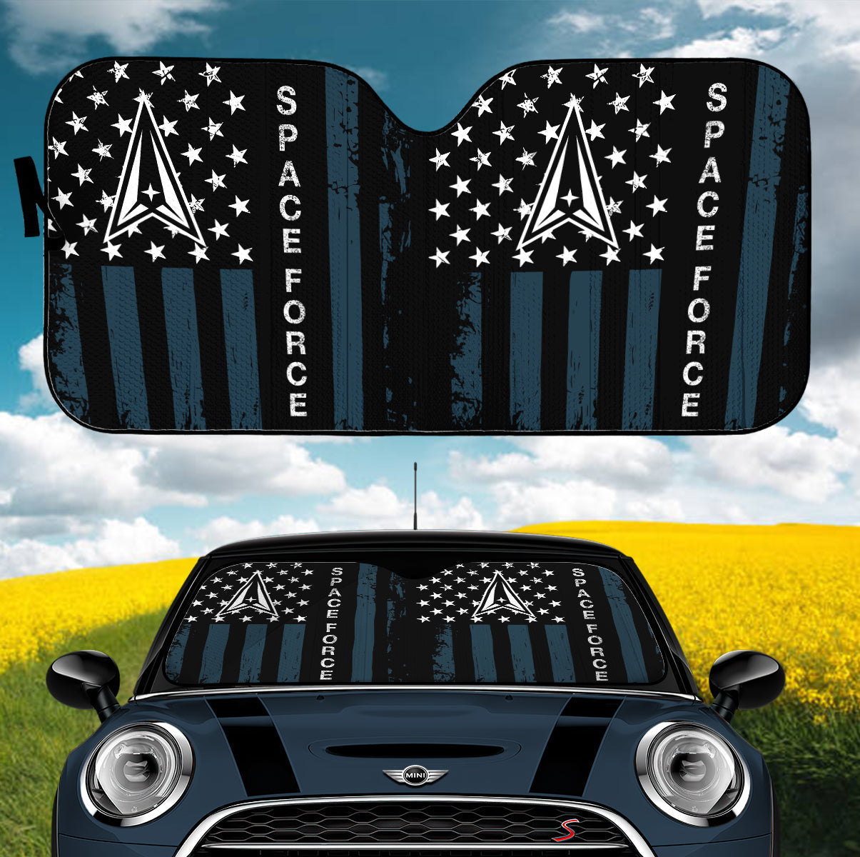US Space Force Car Sunshades for Auto Protection and Style - AnimeBape