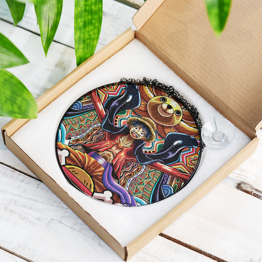 Window Suncatcher Trippy Monkey D. Luffy One Piece Stained Glass ...