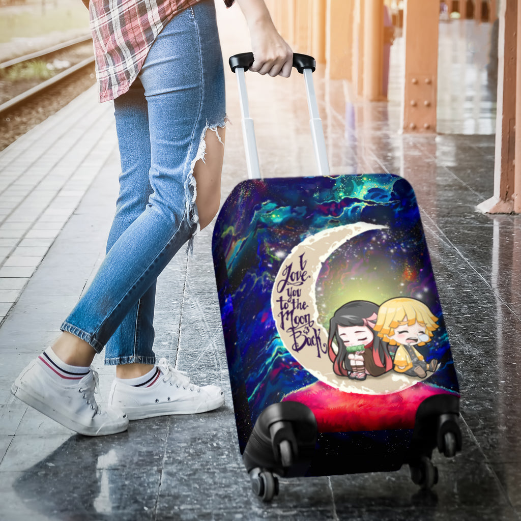 Demon Slayer Zenitsu Nezuko Chibi Luggage Cover Suitcase Protector ...