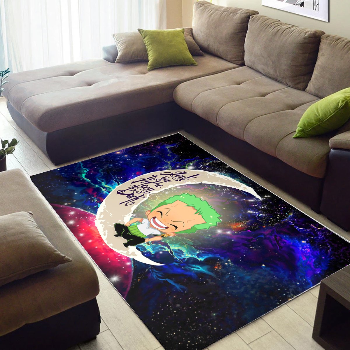 One Piece Zoro Love You To The Moon Galaxy Carpet Rectangle Rug Home ...