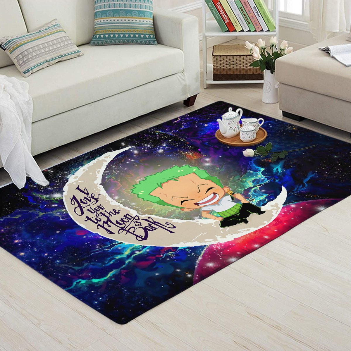 One Piece Zoro Love You To The Moon Galaxy Carpet Rectangle Rug Home ...