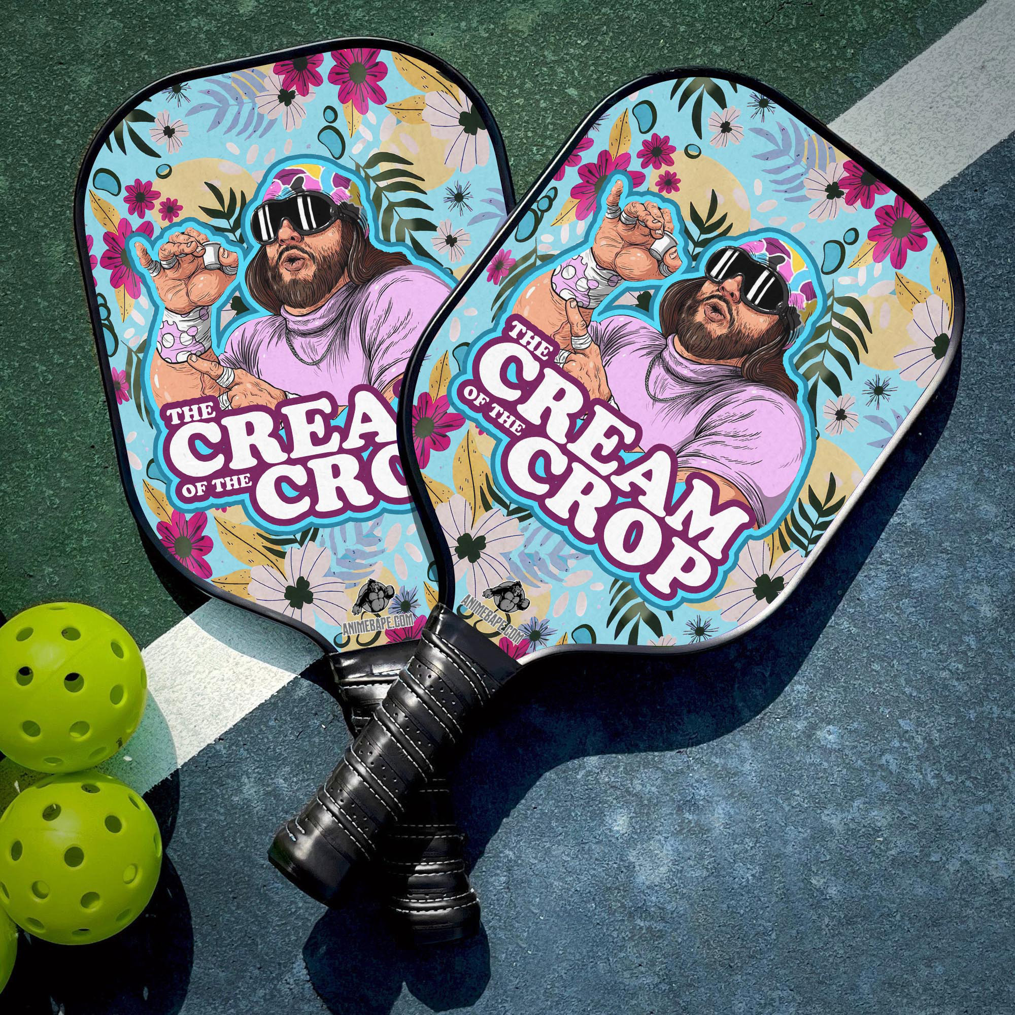 Custom The Cream of the Crop Randy Savage Pop Culture Pickleball Paddle ...