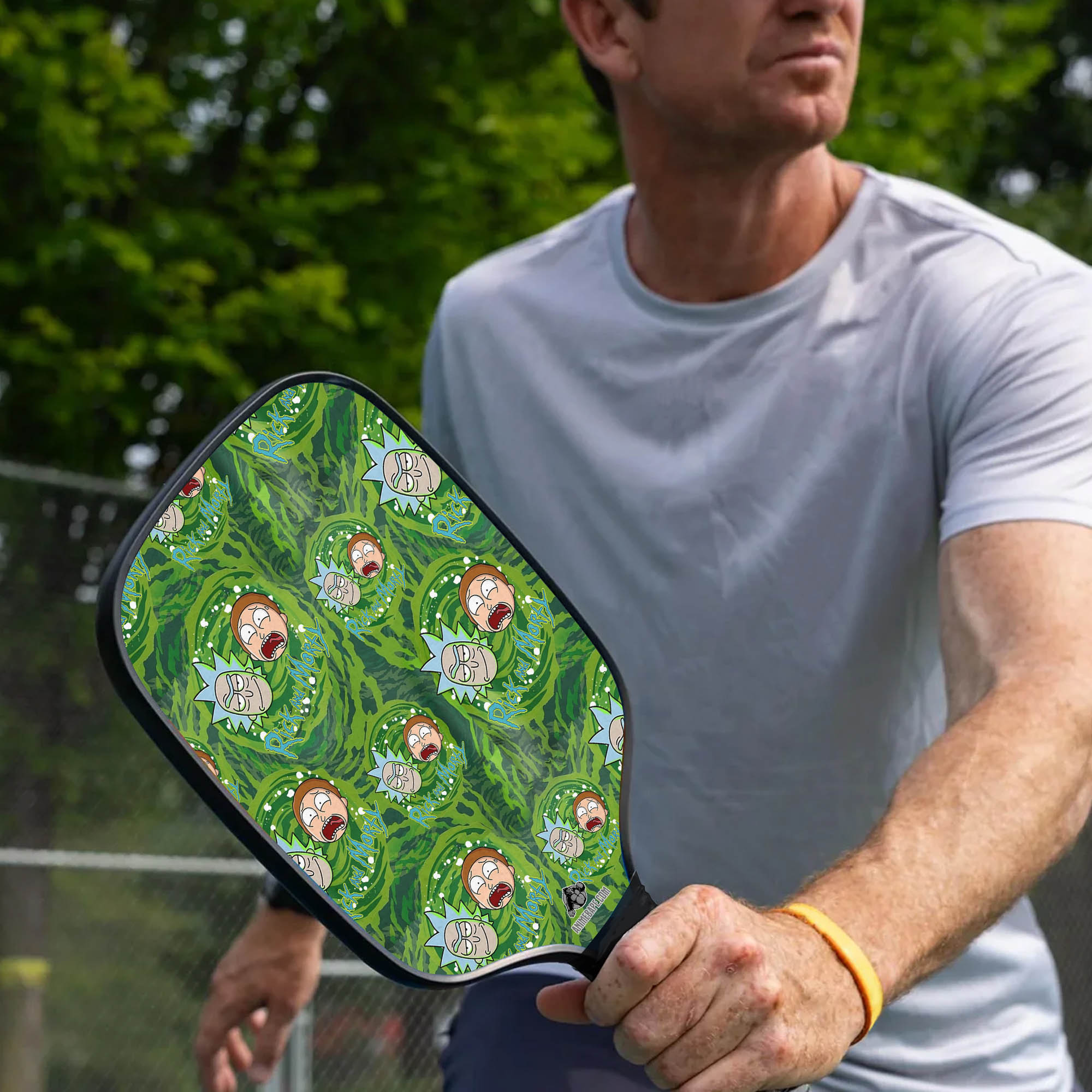 Custom Rick and Morty Trippy Cosmic Rick Pickleball Paddle - AnimeBape