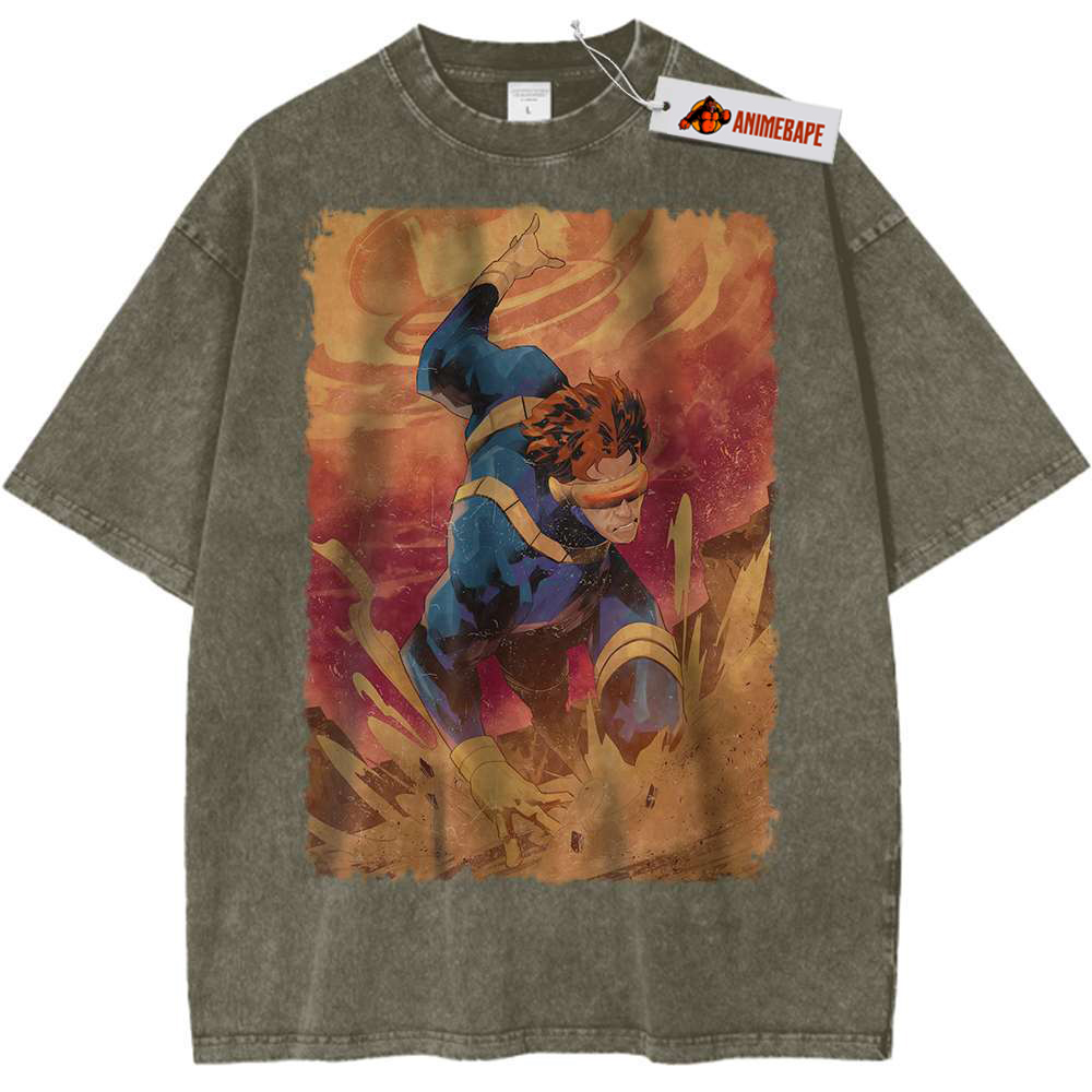 X-Men Cyclops Vintage Tee, Marvel Comics Graphic Shirt - AnimeBape