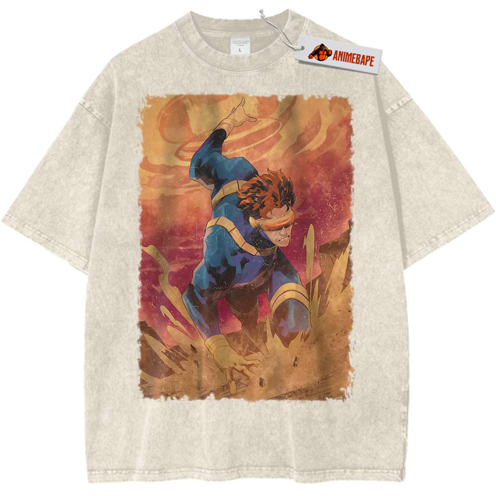 X-Men Cyclops Vintage Tee, Marvel Comics Graphic Shirt - AnimeBape