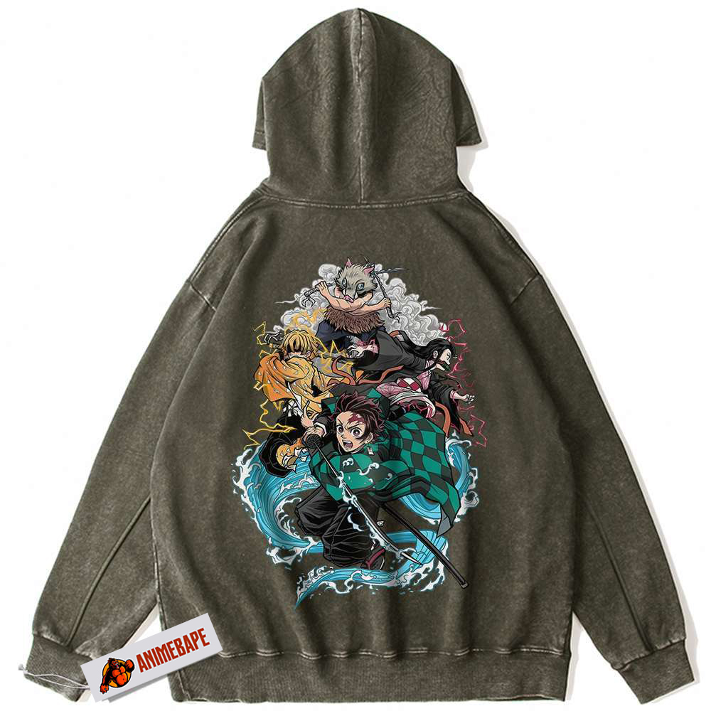 Demon Slayer Vintage Anime Hoodie For Fans And Collectors Animebape