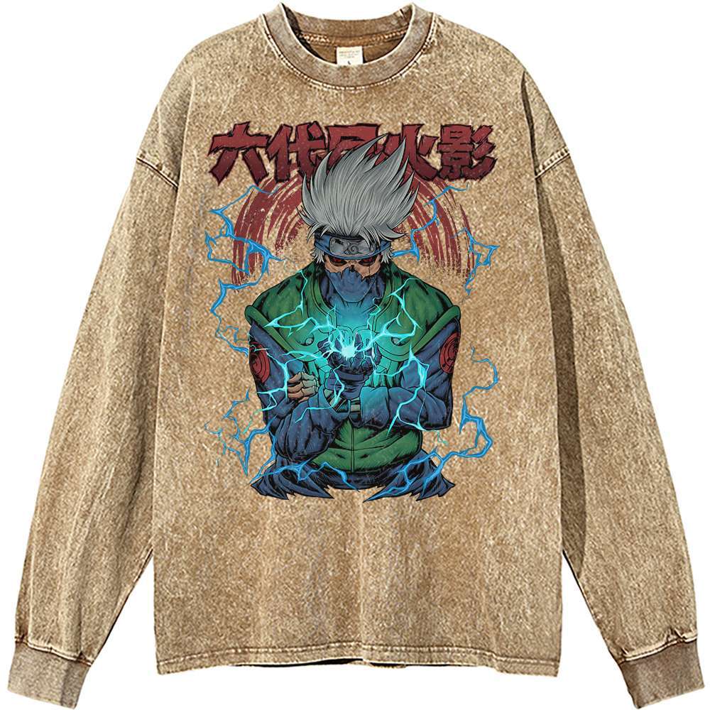 Kakashi Hatake Vintage Naruto Anime Sweatshirt for Men - AnimeBape