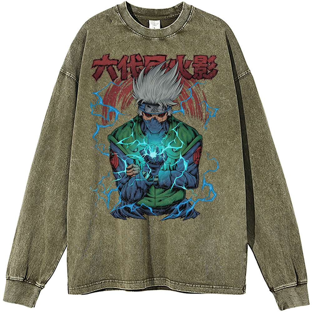 Kakashi Hatake Vintage Naruto Anime Sweatshirt for Men - AnimeBape