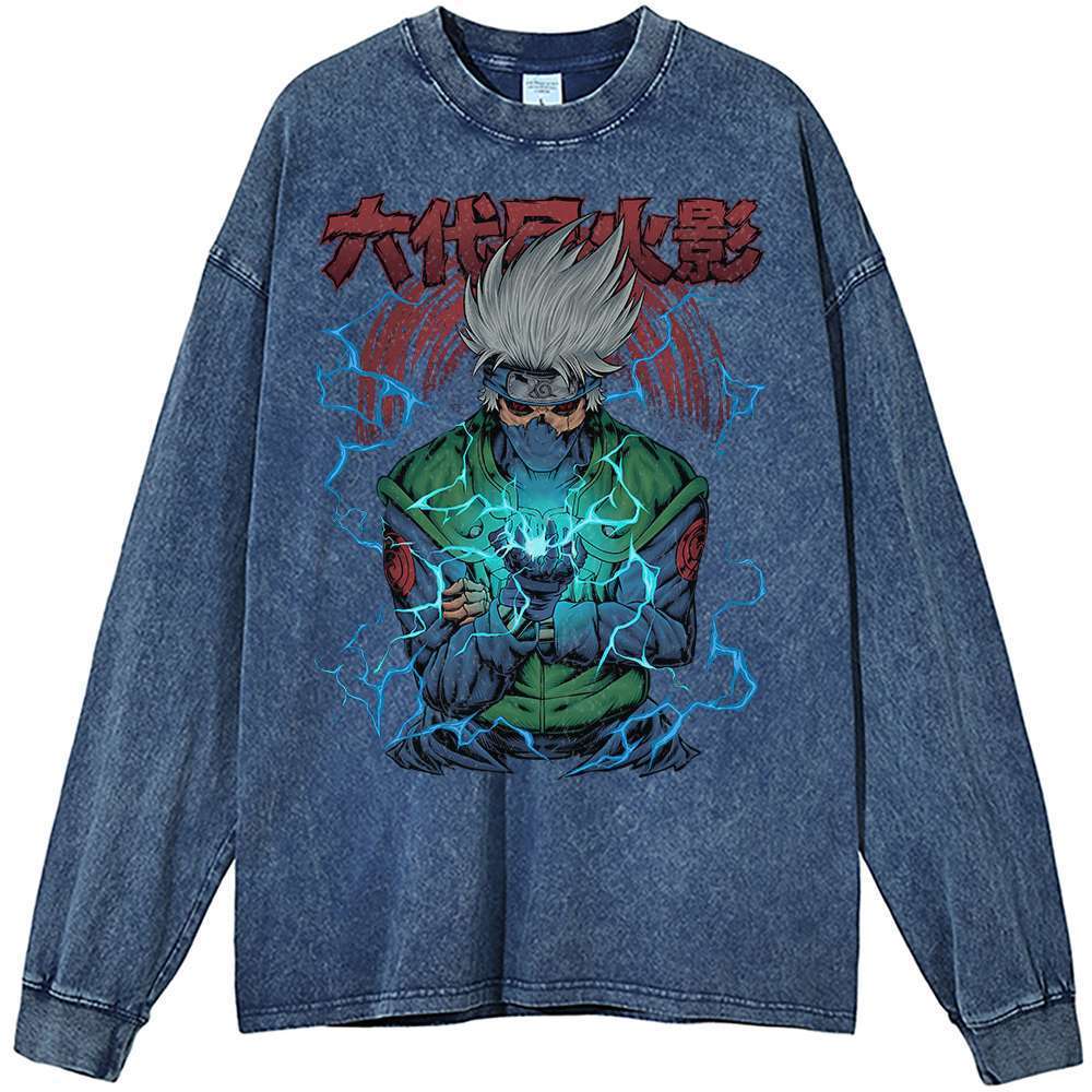 Kakashi Hatake Vintage Naruto Anime Sweatshirt for Men - AnimeBape