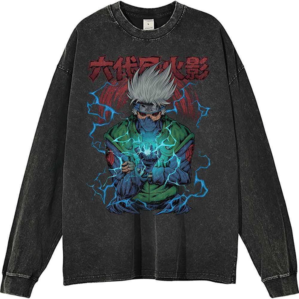 Kakashi Hatake Vintage Naruto Anime Sweatshirt for Men - AnimeBape