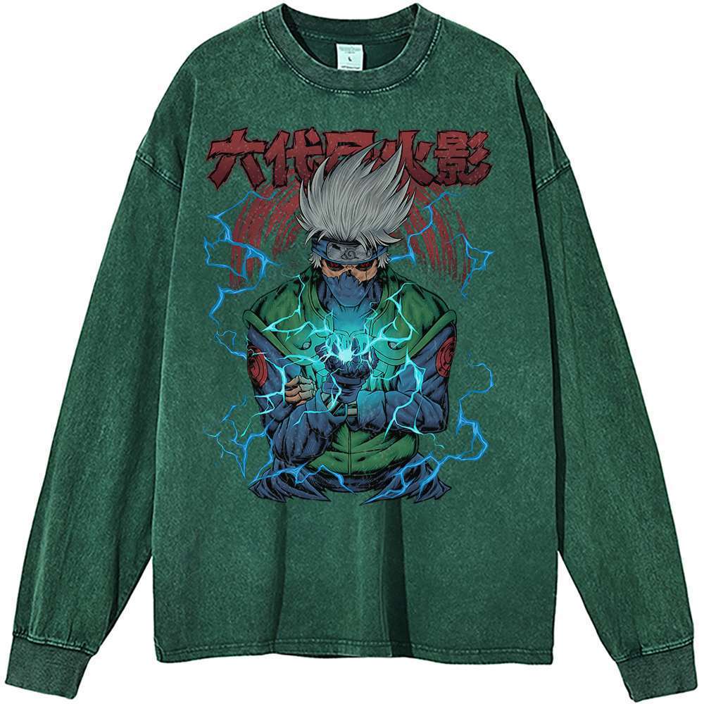 Kakashi Hatake Vintage Naruto Anime Sweatshirt for Men - AnimeBape