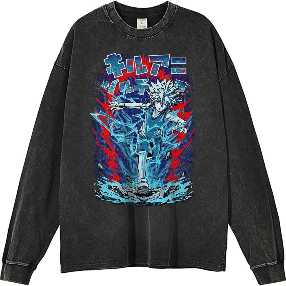 Killua Zoldyck Anime Vintage Sweatshirt, Hunter x Hunter - AnimeBape