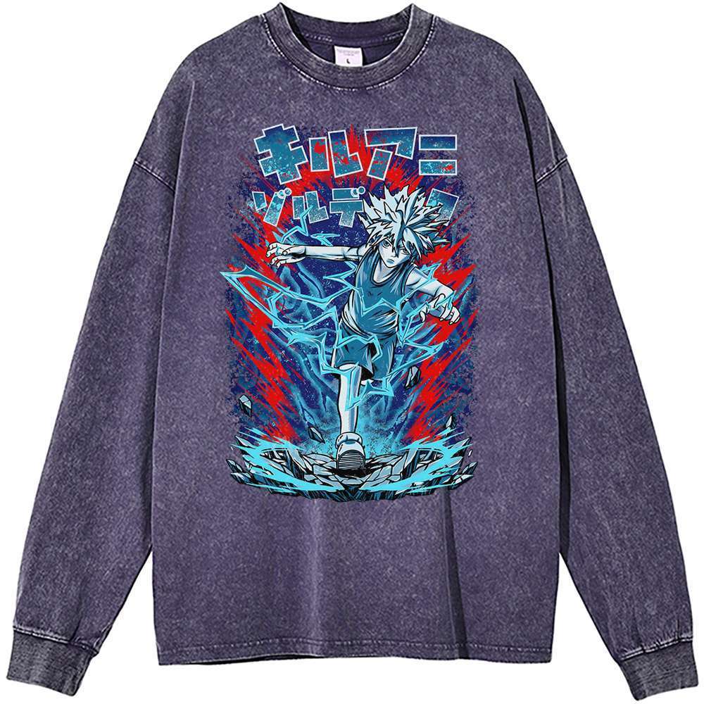 Killua Zoldyck Anime Vintage Sweatshirt, Hunter x Hunter - AnimeBape