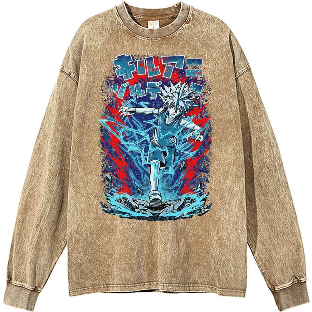 Killua Zoldyck Anime Vintage Sweatshirt, Hunter x Hunter - AnimeBape