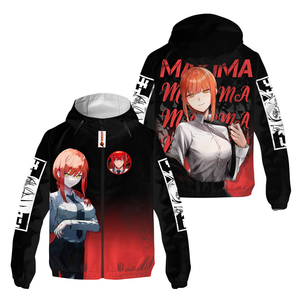 Makima Style Windbreaker Jacket for Fashionable Outdoor Wear - AnimeBape