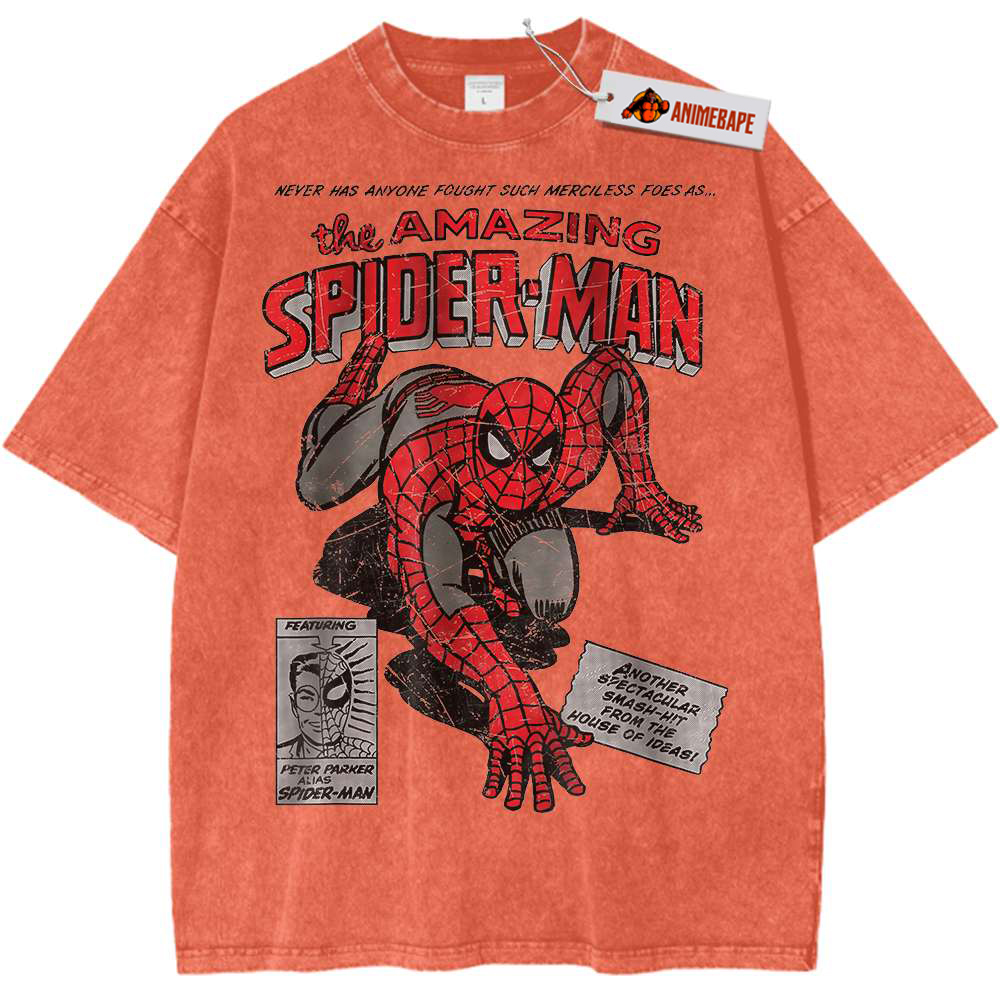 Vintage Spider-Man Shirt, Marvel Comics Graphic Tee for Men - AnimeBape
